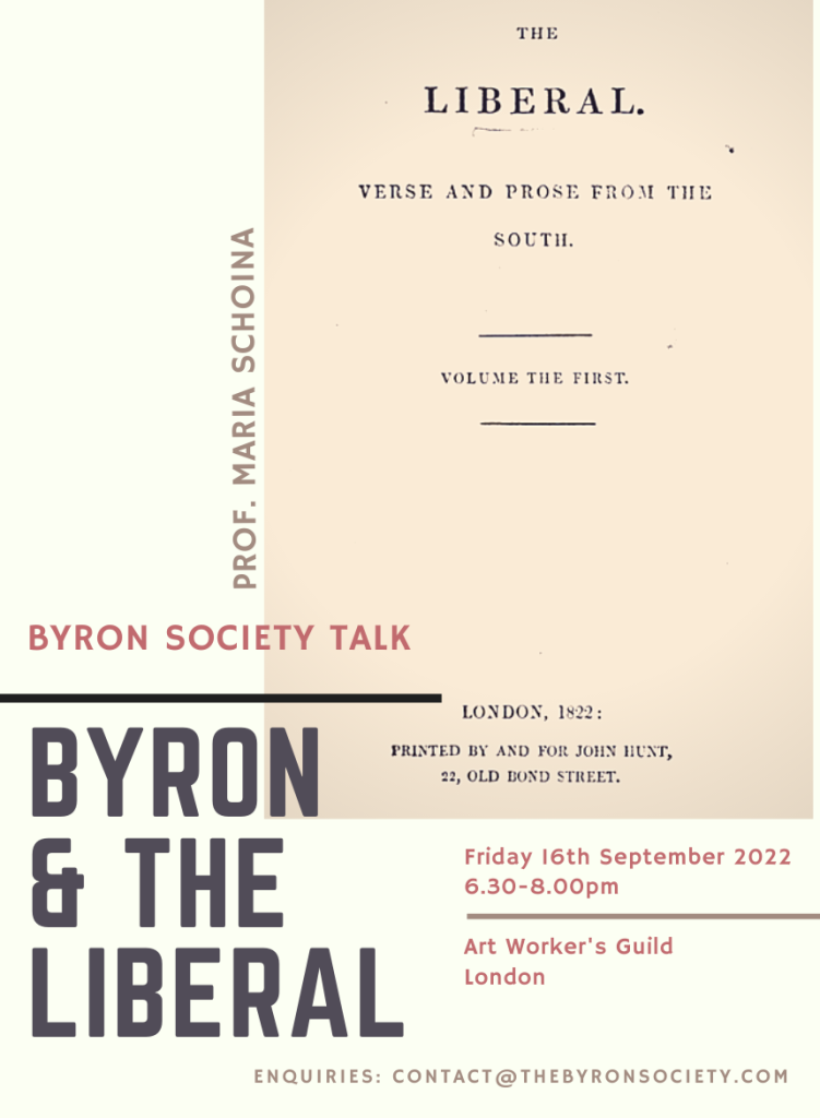 “The great mover of an intellectual revolution”: Byron and The Liberal ...